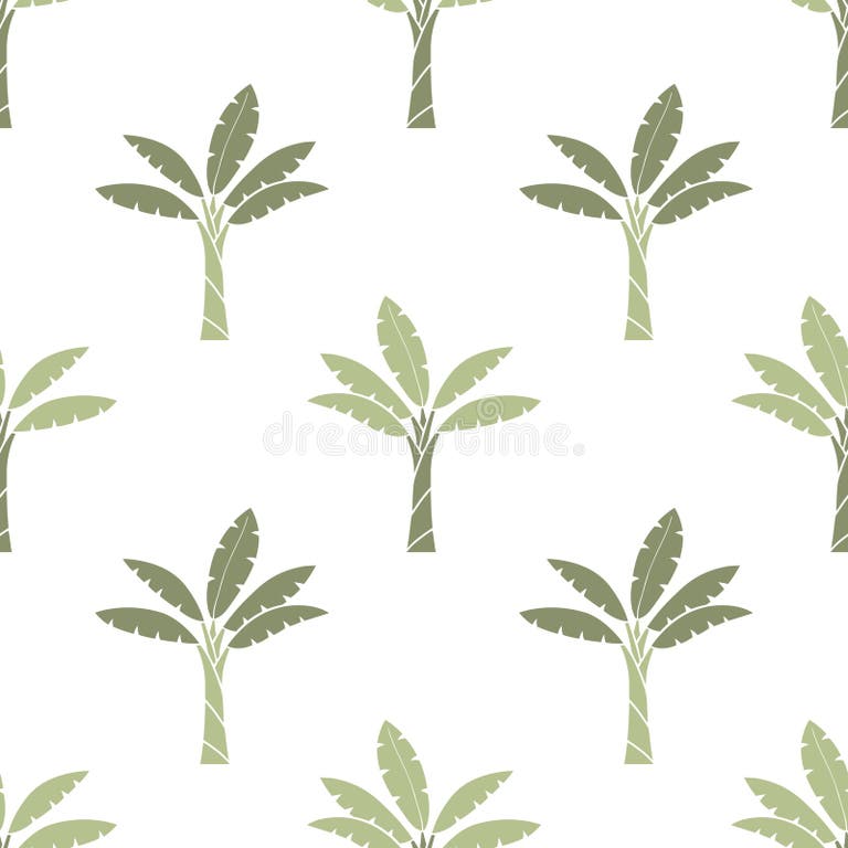 Cartoon Cute Banana Tree Seamless Pattern. Stock Vector - Illustration ...