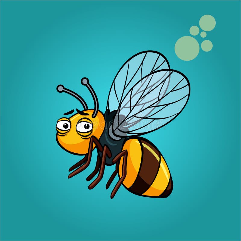 Cartoon Cute Bee Mascot . Expression Face of Bee Vector Stock Vector ...
