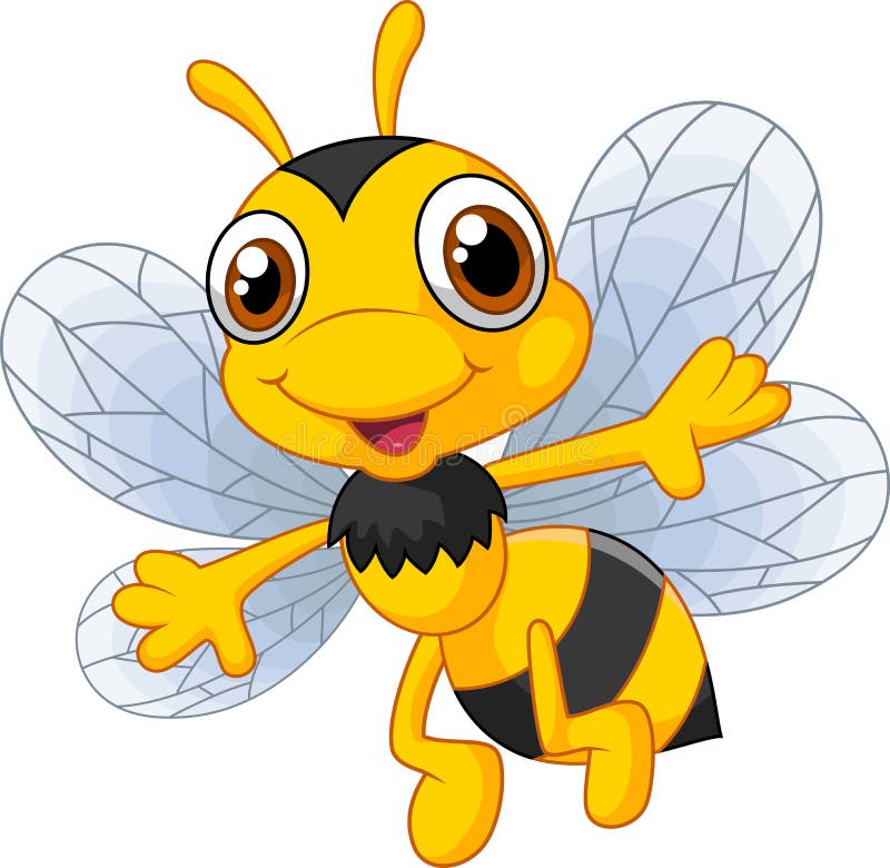 Cartoon cute bees stock vector. Illustration of sweet - 55840957