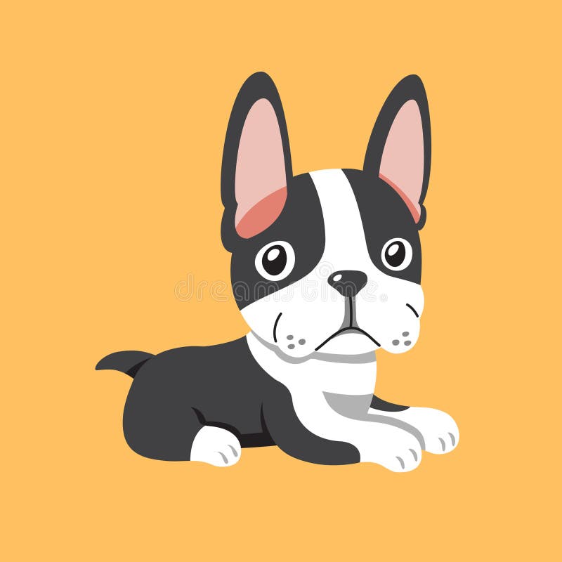 Cartoon Cute Boston Terrier Dog Stock Vector - Illustration of domestic ...