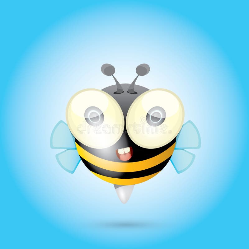 Cartoon Cute Bright Baby Bee. Vector Stock Illustration - Illustration ...