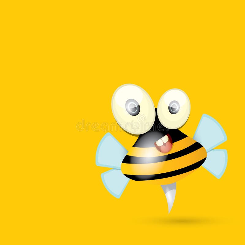 Cartoon Cute Bright Baby Bee. Vector Stock Vector - Illustration of ...