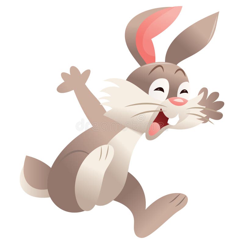 Cartoon Cute Bunny Rabbit Happy Surprise Stock Illustration ...