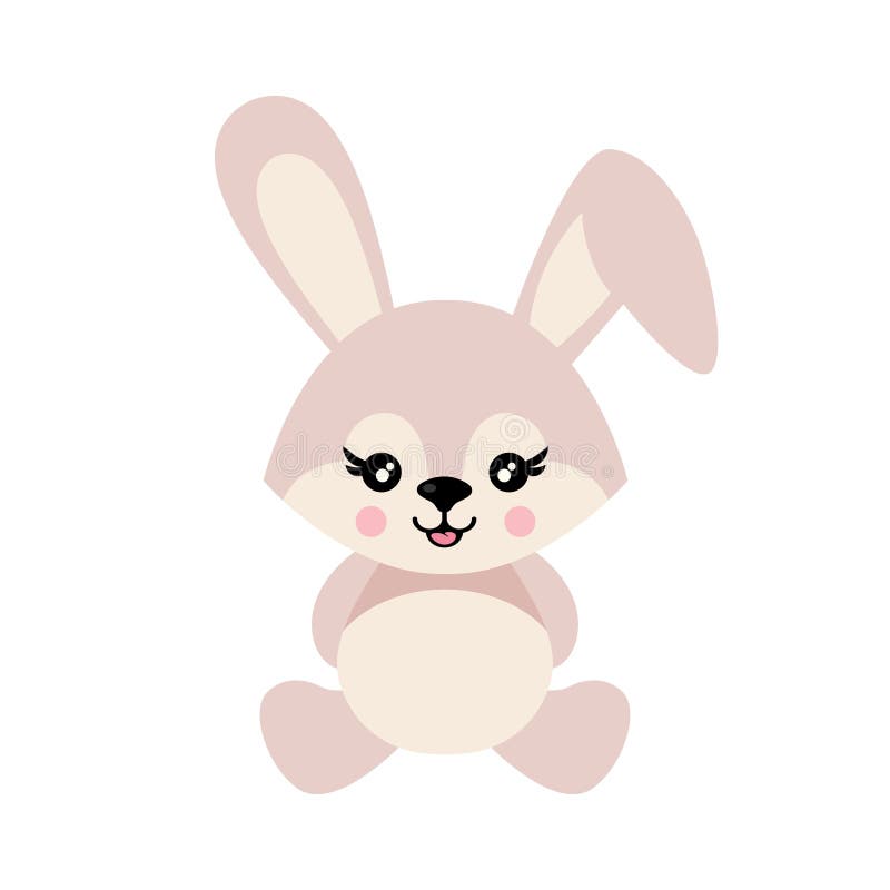 Cartoon Cute Bunny Sits Vector Stock Vector - Illustration of little ...