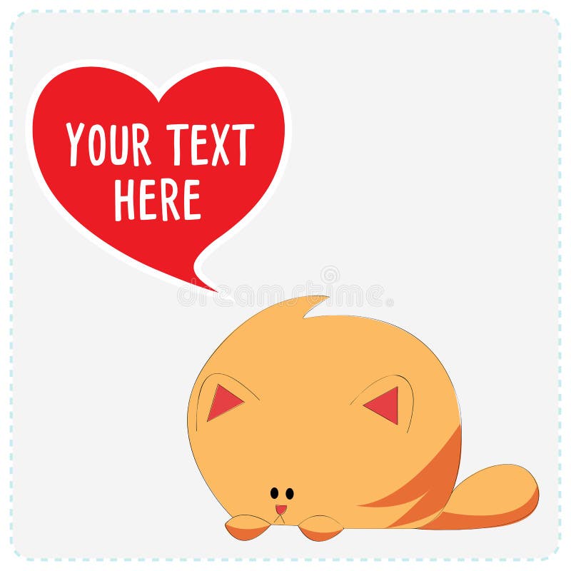 Cartoon cute cat stock vector. Illustration of love, quirky - 62750343