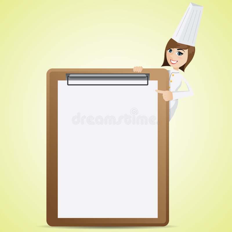 Kids Menu Young Chef Children with Blank Menu Board Cartoon Stock ...