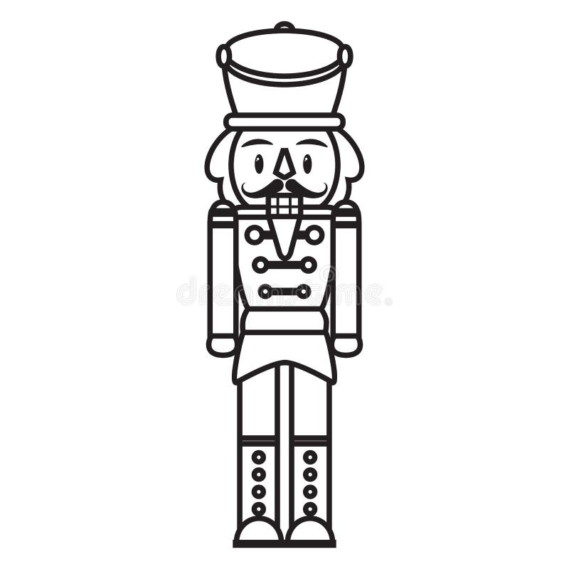 Vector Cartoon Cute Christmas Nutcracker Isolated Stock Illustration ...