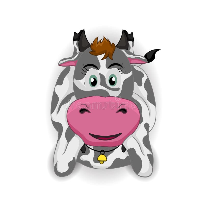 Cartoon cute cow stock vector. Illustration of label - 257282931