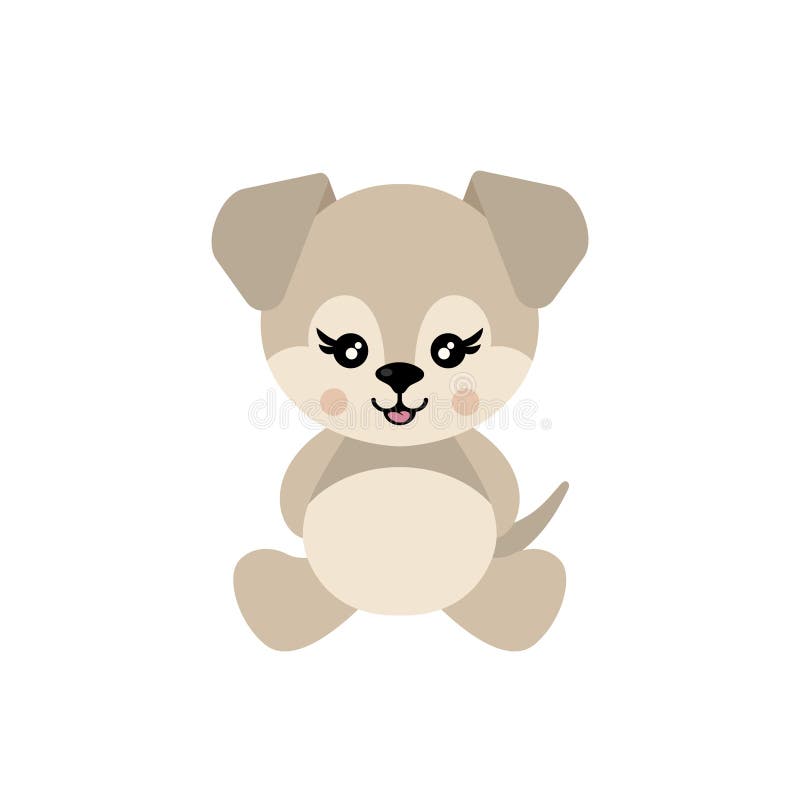 Cartoon Cute Dog Sitting Vector Stock Vector - Illustration of vector ...