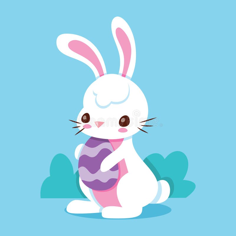 Cartoon Cute Bunny Rabbit Looking Up Stock Illustration - Illustration ...
