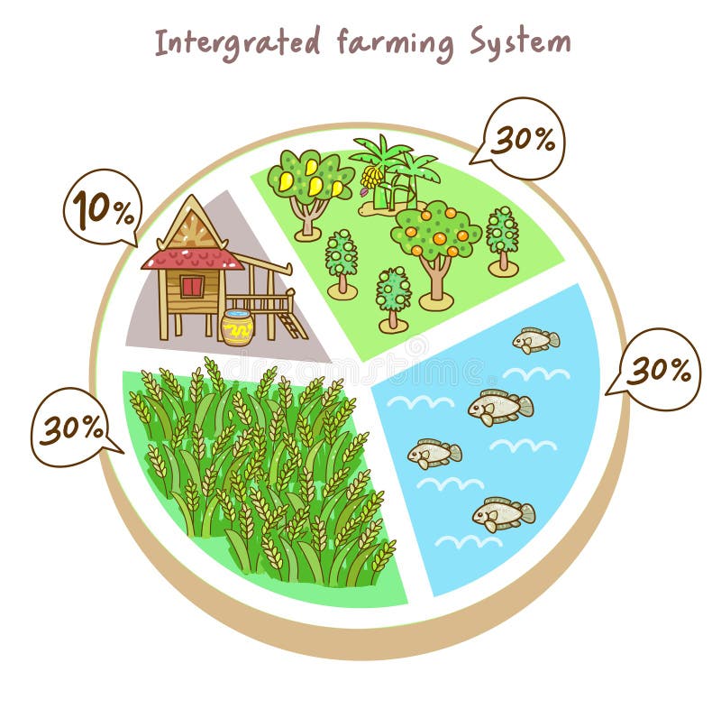 Integrated Farming System Vector on Background. Stock Illustration ...
