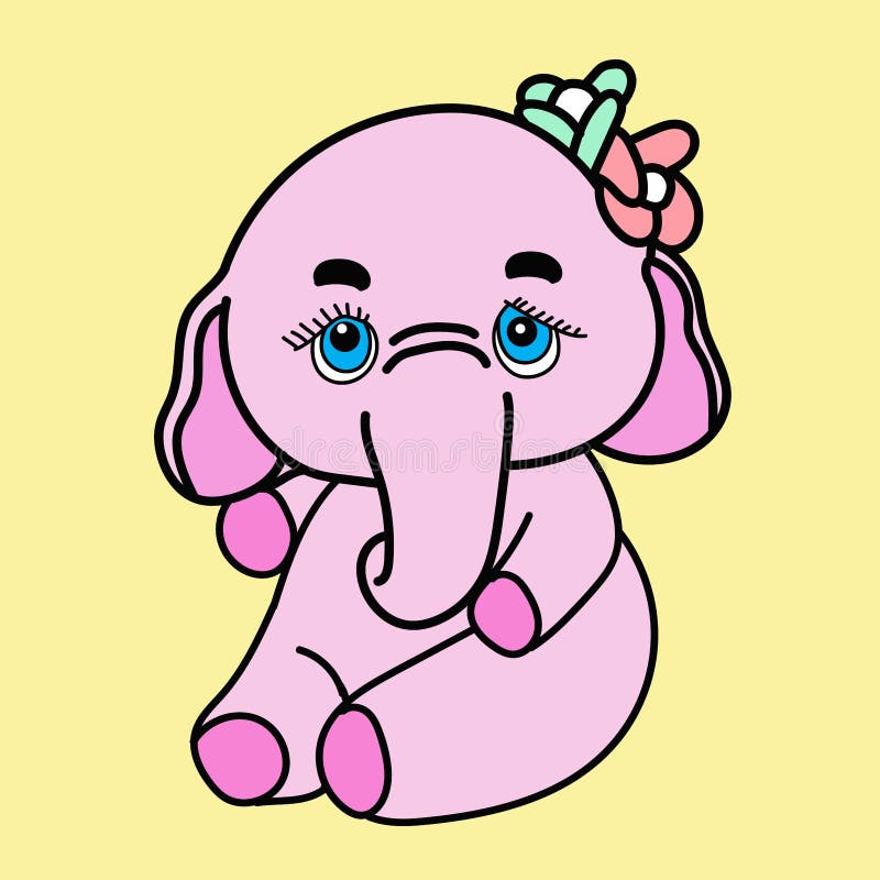 Cartoon Cute Female Elephant Character Mascot Stock Vector ...