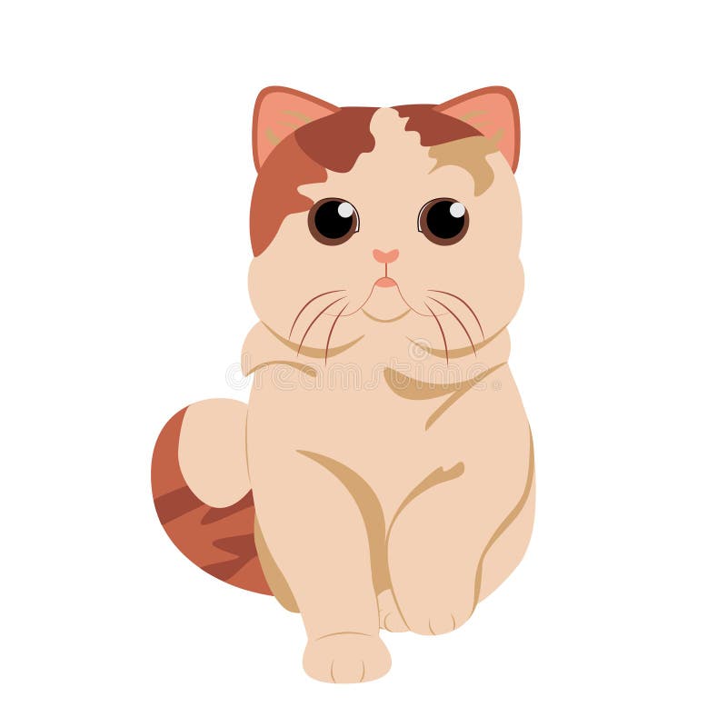 Cartoon Cute Fluffy Cat Illustration Isolated Stock Illustration ...