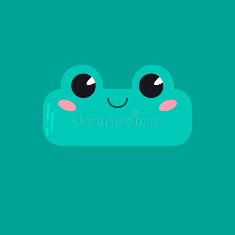 A Cartoon Cute Frog with a Square Shape. a Card for Developmental Games ...