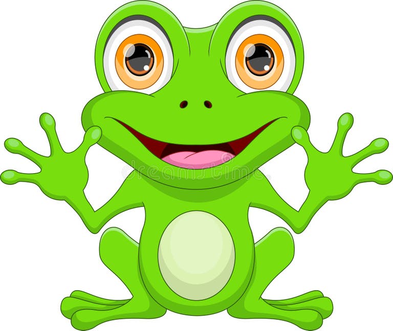 Cartoon cute frog waving stock vector. Illustration of funny - 308178100
