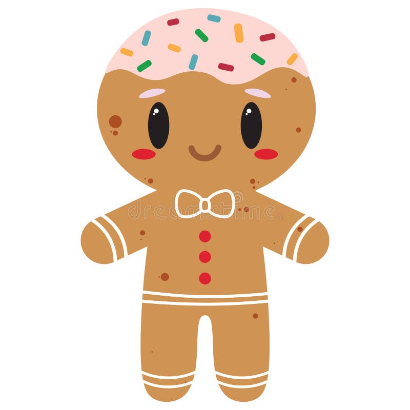Cartoon Cute Gingerbread Isolated Stock Illustration - Illustration of ...