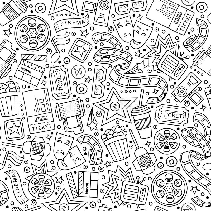 Cinema Scroll Hand Drawn Stock Illustrations – 35 Cinema Scroll Hand ...