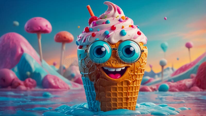 Cartoon cute ice cream stock illustration. Illustration of yummy ... Cartoon cute ice cream stock illustration. Illustration of yummy ...
