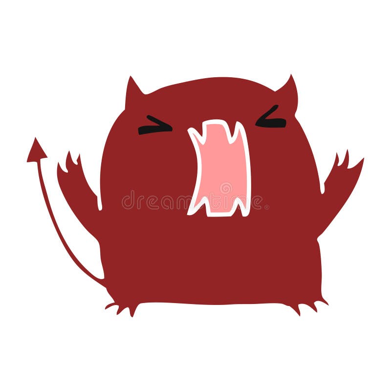 Cartoon of a Cute Kawaii Devil Stock Vector - Illustration of hand ...
