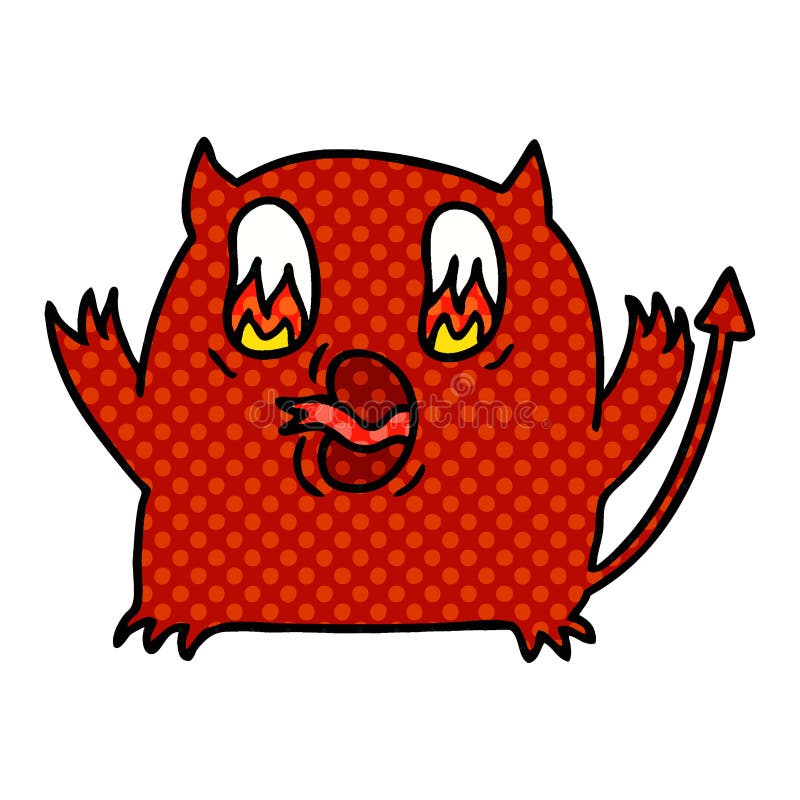 Cartoon of Cute Kawaii Red Demon Stock Vector - Illustration of satan ...