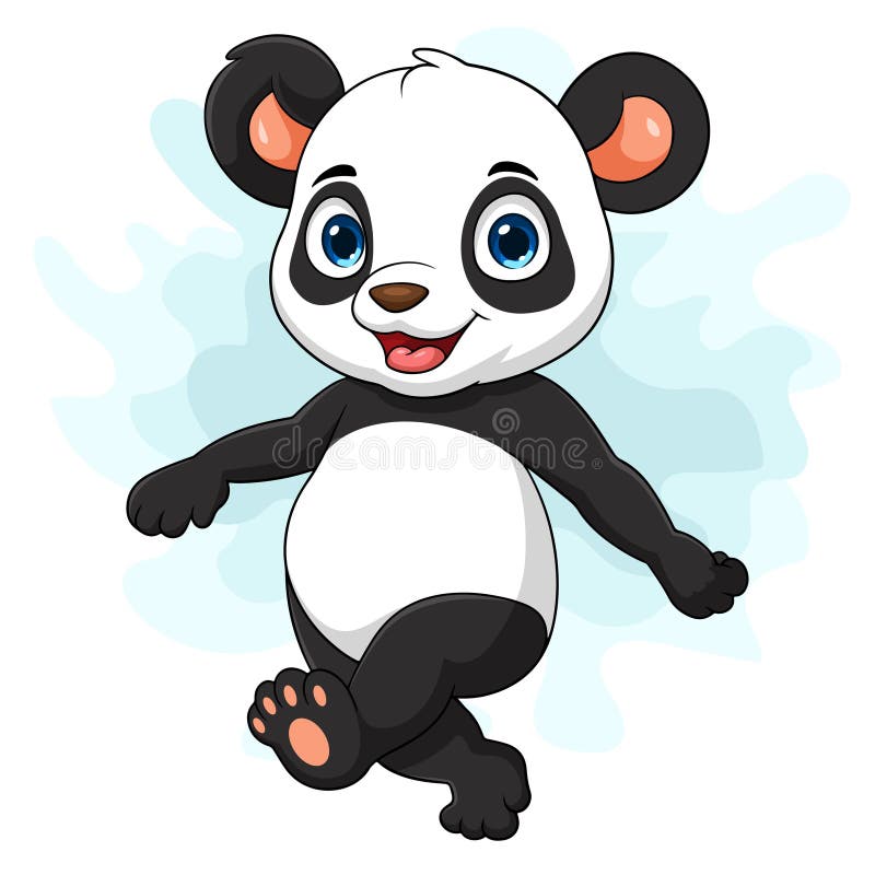 Cartoon Cute Little Panda Walking Stock Vector - Illustration of panda ...