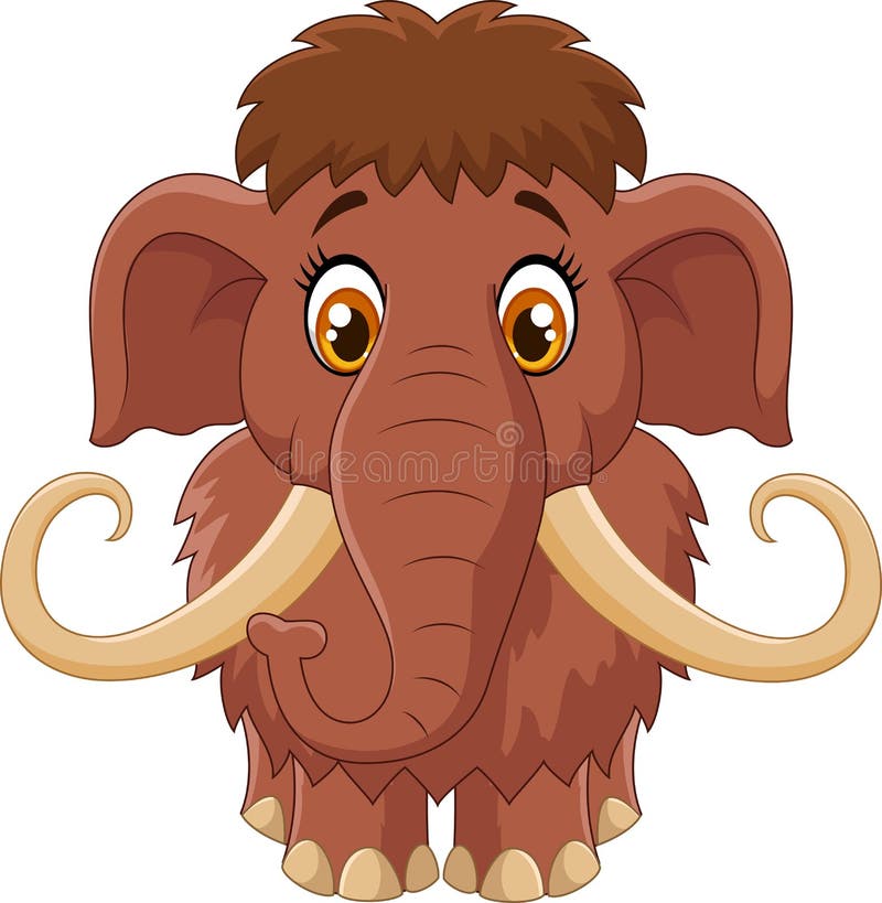 Cartoon cute mammoth stock vector. Illustration of lovely - 53128732