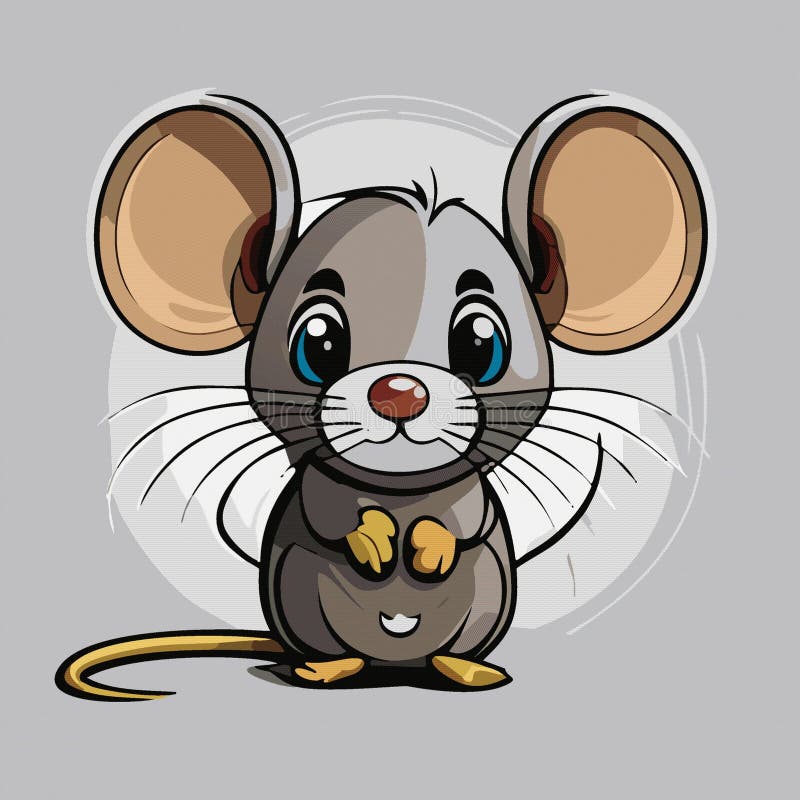 Cartoon Cute Happy Little Mouse Animal Vector Illustration Stock Vector ...