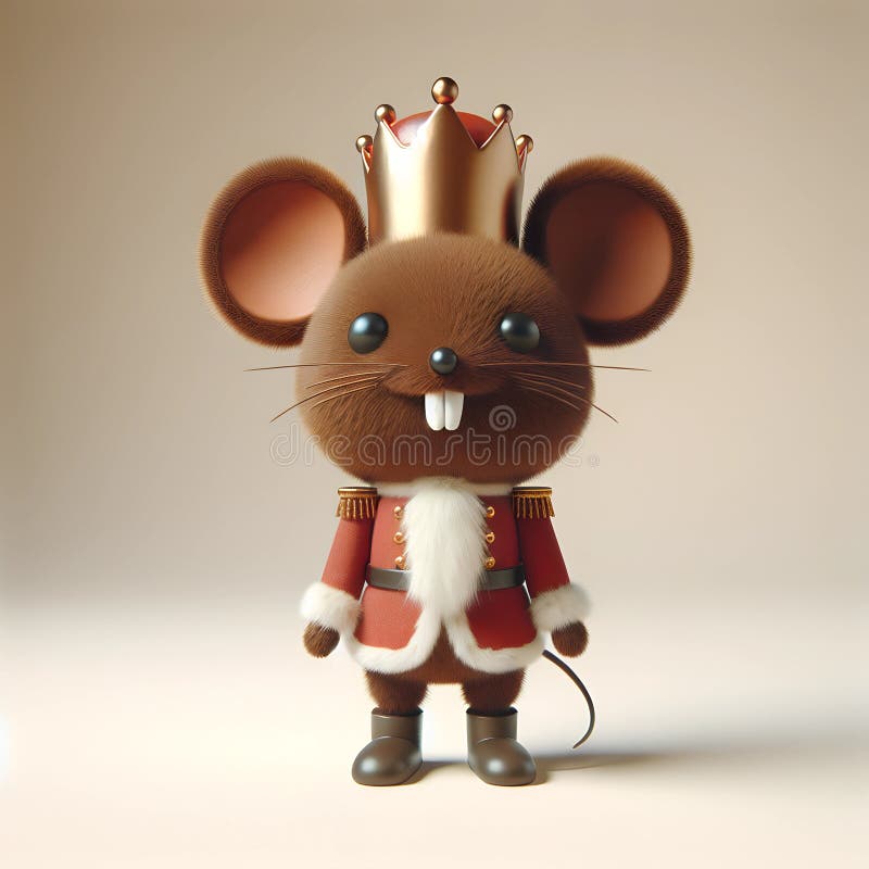 Cartoon Cute Mouse King Character 3d Stock Illustration - Illustration ...
