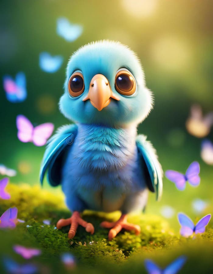 Cartoon Cute Parrot stock photo. Image of mascot, funny - 315002394