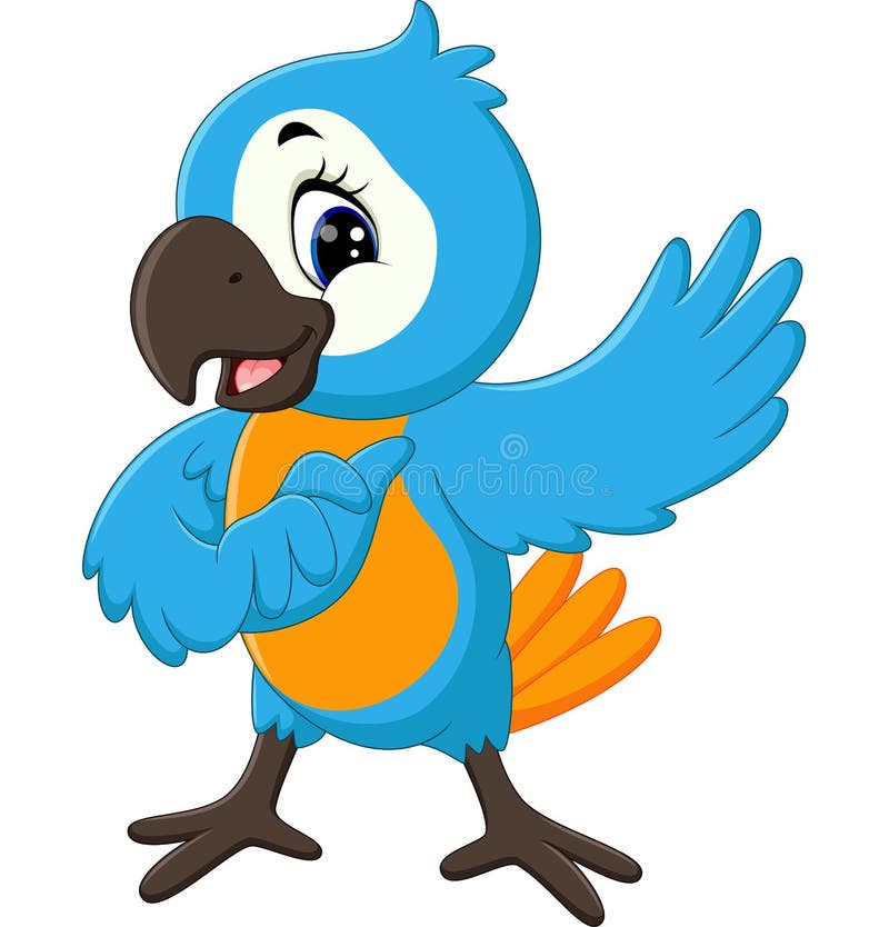 Cartoon parrot singing stock vector. Illustration of friendly - 73472759