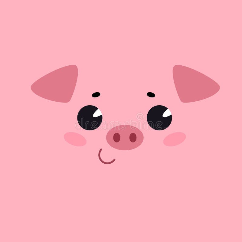 A Cartoon Cute Pig with a Square Shape. a Card for Developmental Games ...