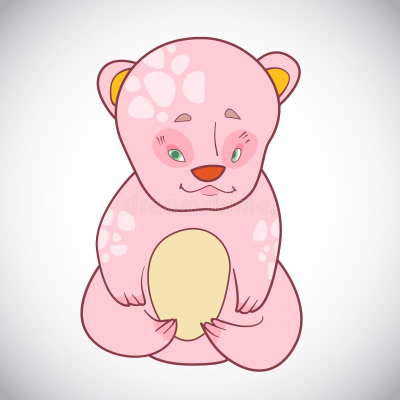 Cartoon of Cute Pink Baby Bear Stock Vector - Illustration of vector ...