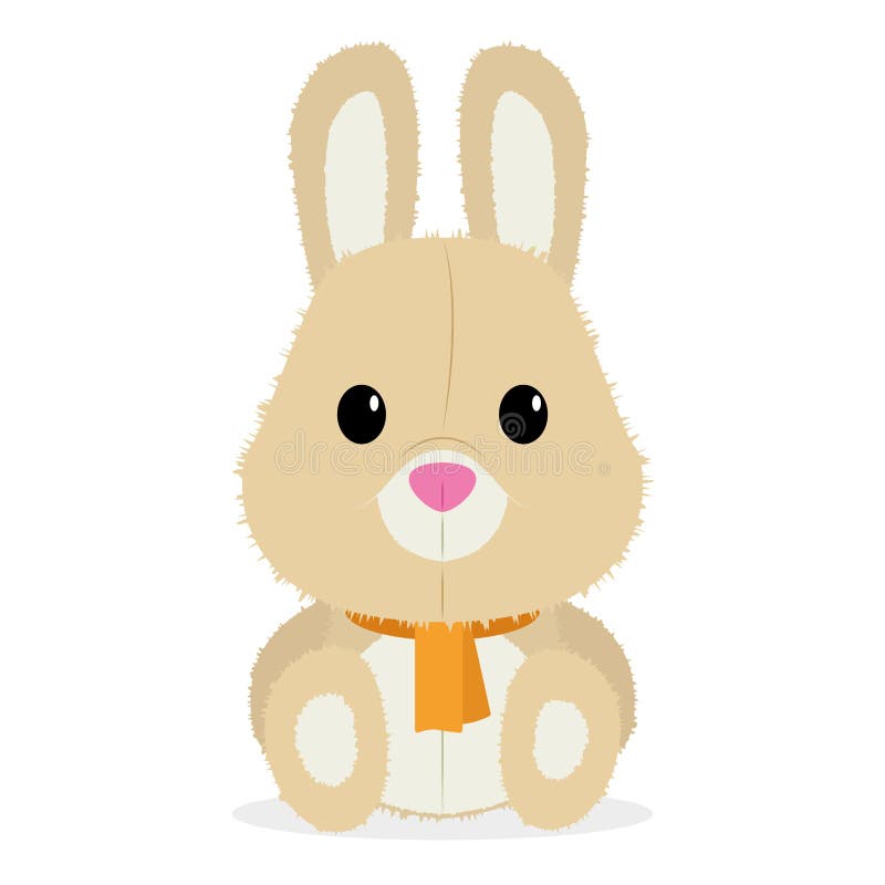 Cartoon Cute Rabbit Isolated on White Background Stock Vector ...