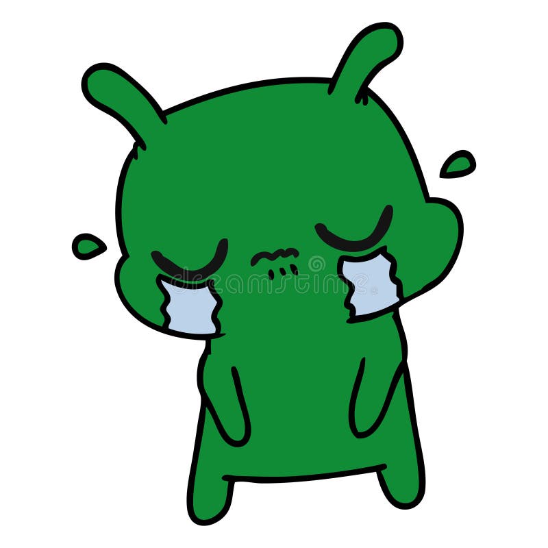 Cartoon of cute sad alien stock vector. Illustration of drawn - 149223172