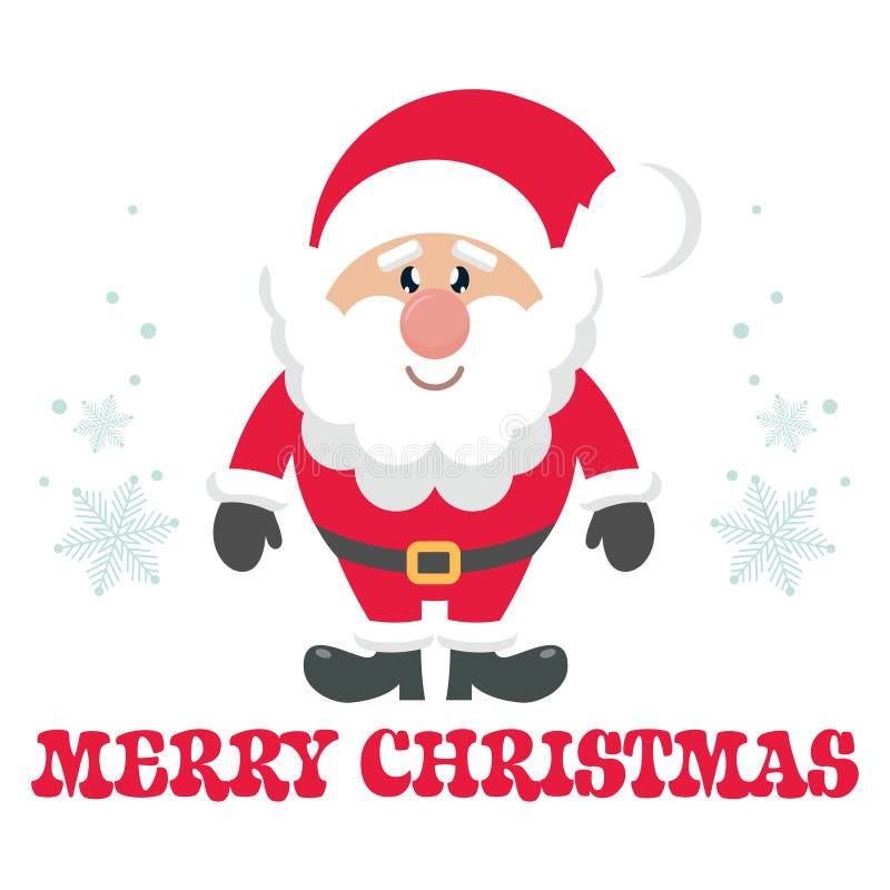 Cartoon Cute Santa Claus with Text on a White Background Stock Vector ...