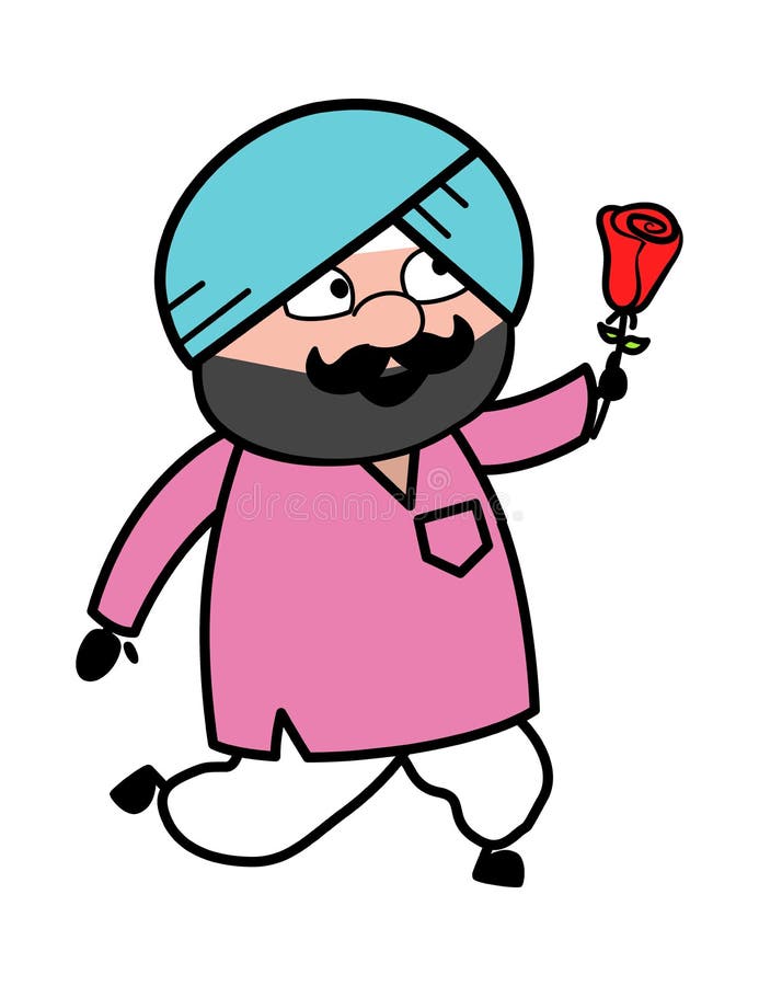 Cartoon Cute Sardar Proposing Stock Illustration - Illustration of ...