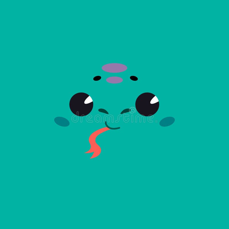 A Cartoon Cute Snake with a Square Shape. a Card for Developmental ...