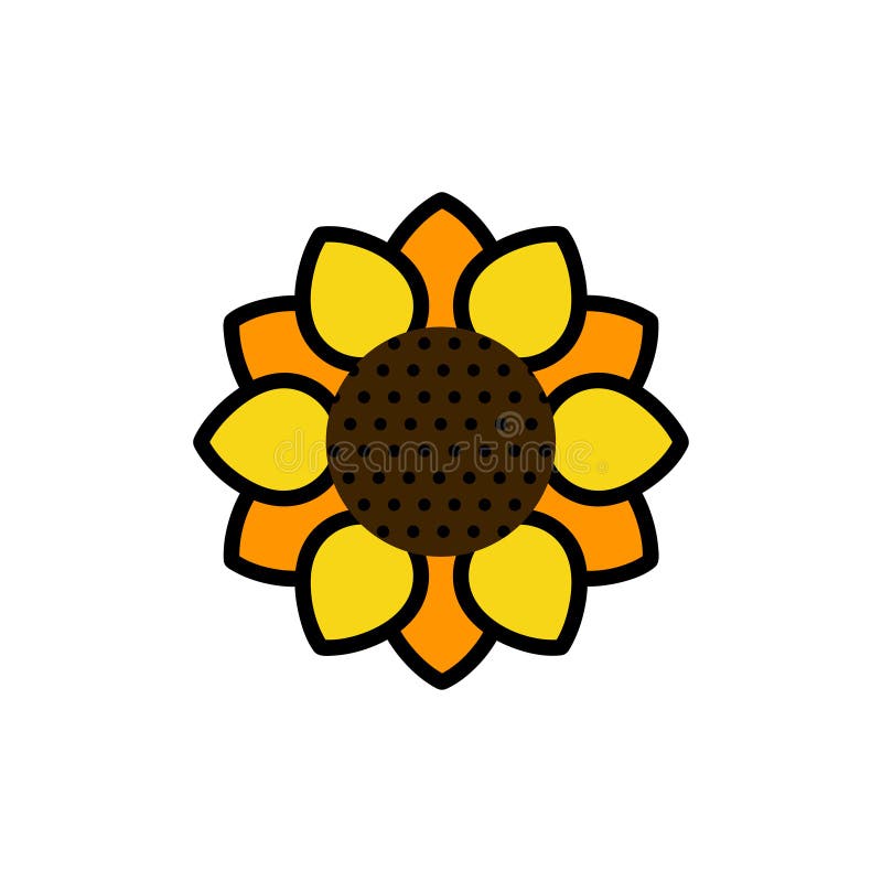 Cartoon Cute Sunflower Vector Stock Vector - Illustration of bright ...