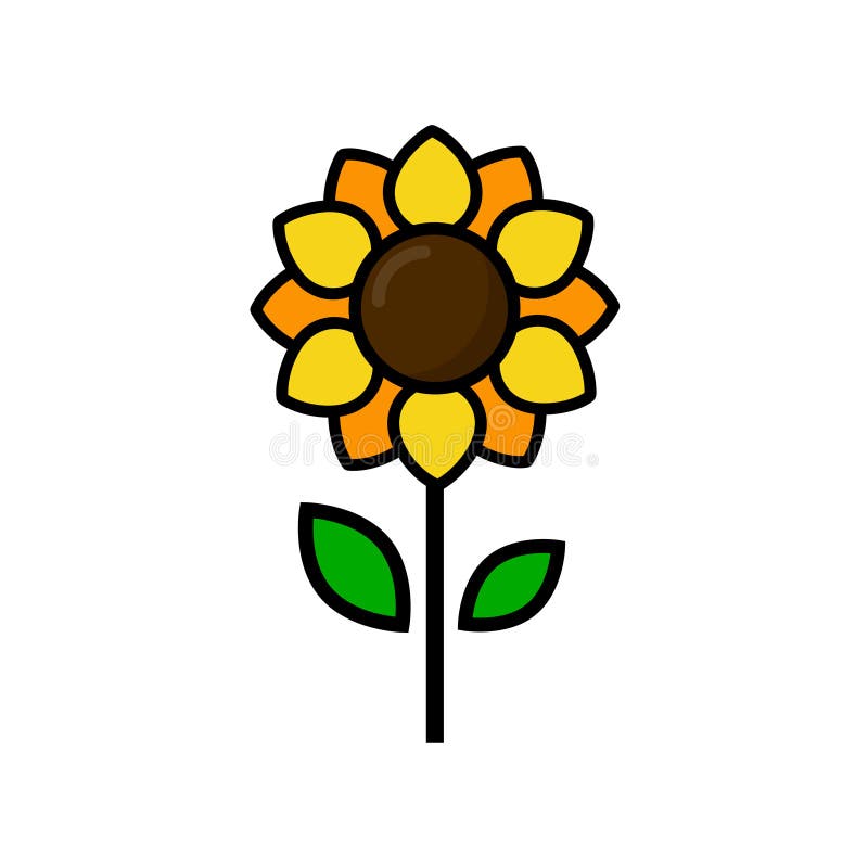 Cartoon Cute Sunflower Vector Stock Vector - Illustration of blooming ...