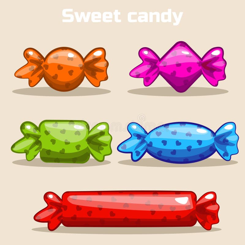 Cartoon cute sweet candy stock illustration. Illustration of collection ...