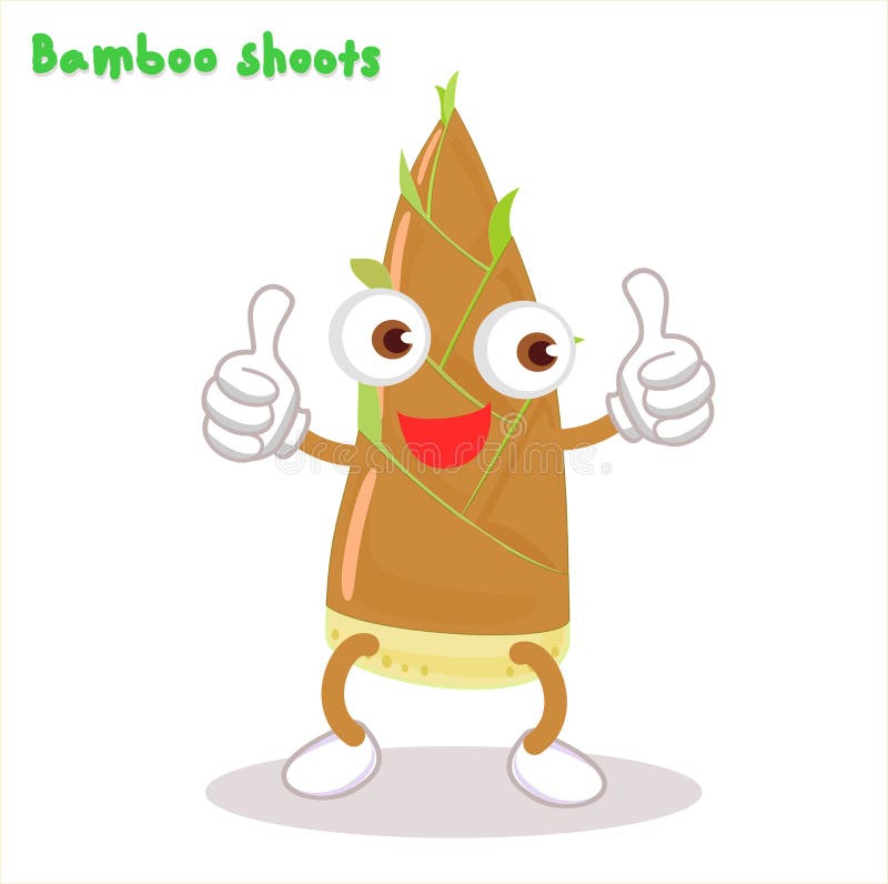 Cartoon Bamboo Vector on Background. Stock Illustration - Illustration ...