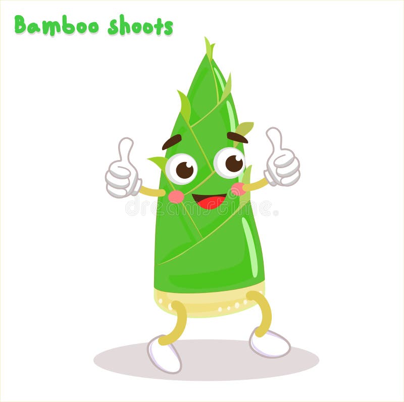 Cartoon Bamboo Vector on Background. Stock Vector - Illustration of ...
