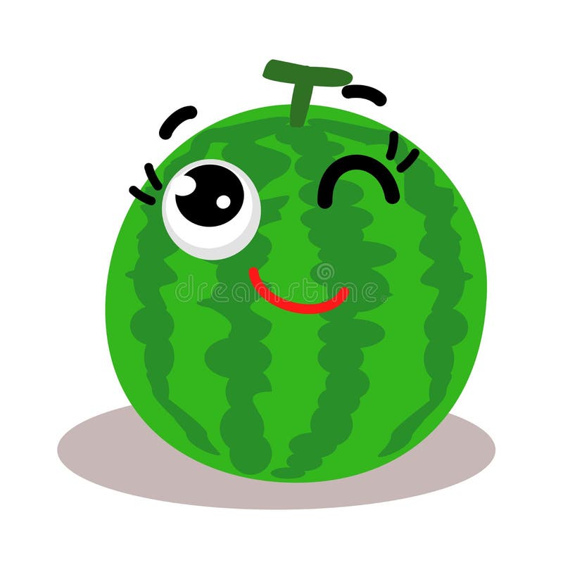 Cartoon Watermelon Vector on Background. Stock Vector - Illustration of ...