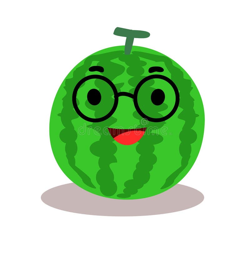 Cartoon Watermelon Vector on Background. Stock Vector - Illustration of ...