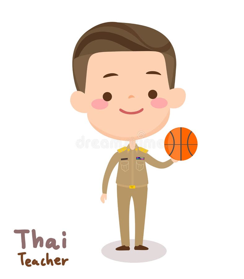 Cartoon Thai Teacher Character Vector. Stock Vector - Illustration of ...