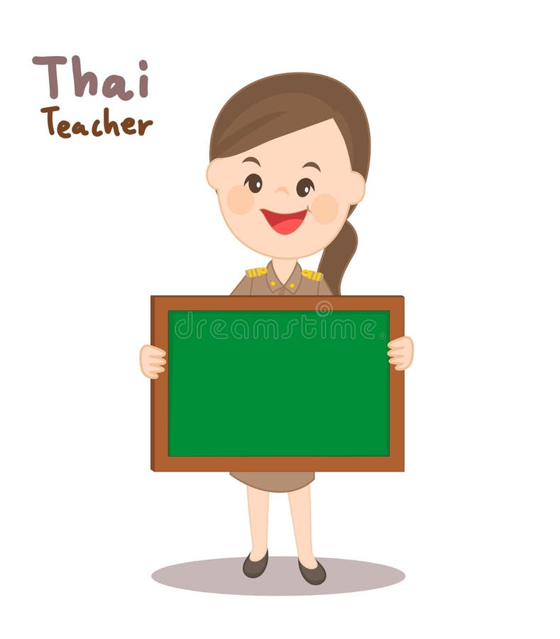 Cartoon Thai Teacher Character Vector. Stock Illustration ...