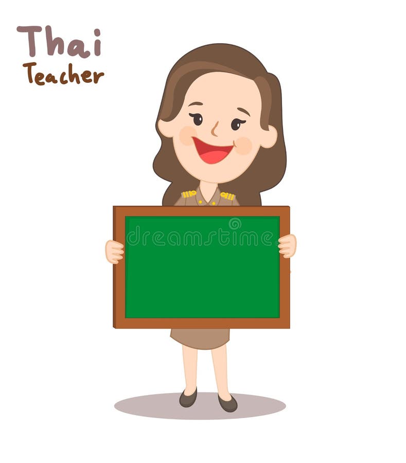Cartoon Thai Teacher Character Vector. Stock Illustration ...