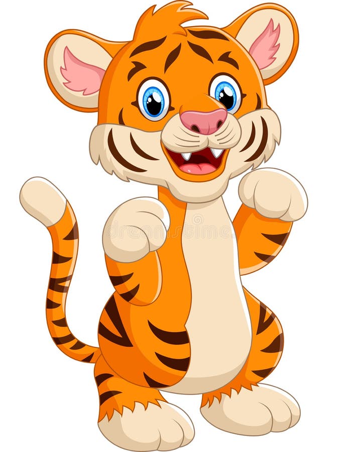 Cute Tiger Cartoon Standing Stock Vector - Illustration of character ...