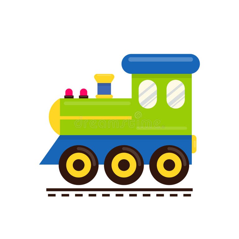 Cartoon Cute Train Vector on Rails Stock Vector - Illustration of metal ...