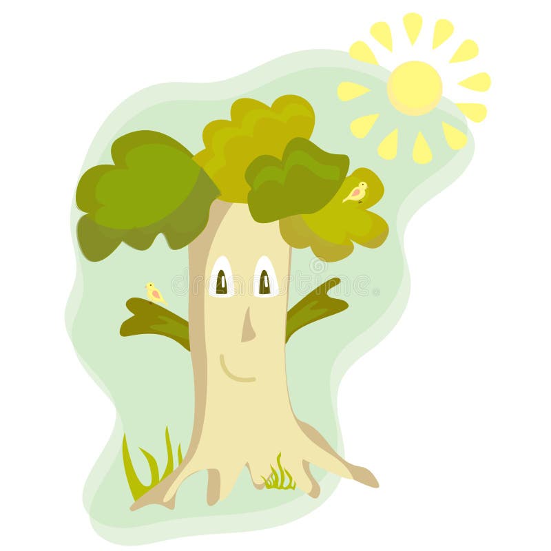 Cartoon Cute Trees. Vector Illustration Stock Vector - Illustration of ...